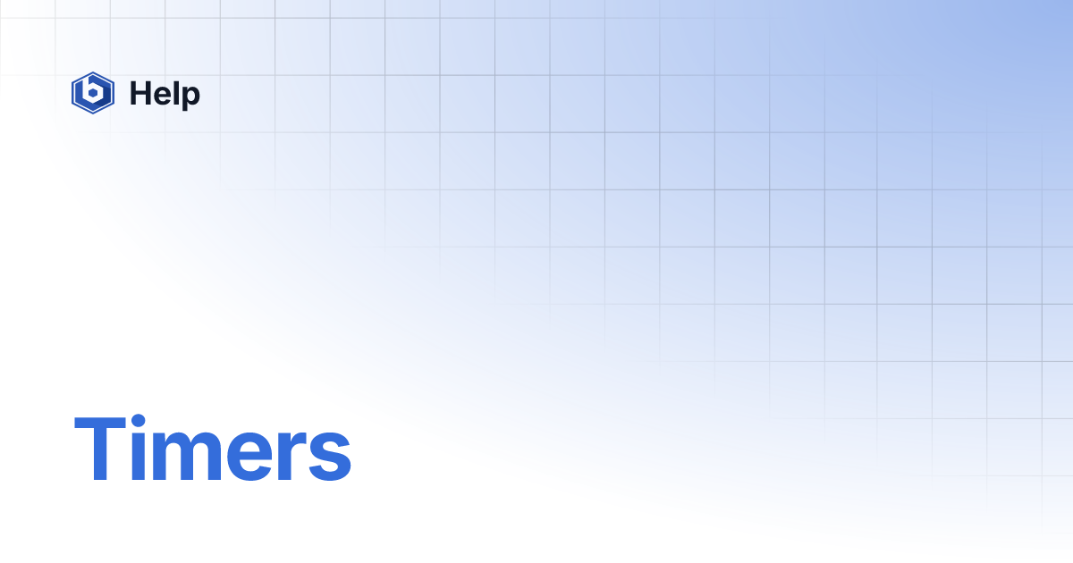 Timers | Help