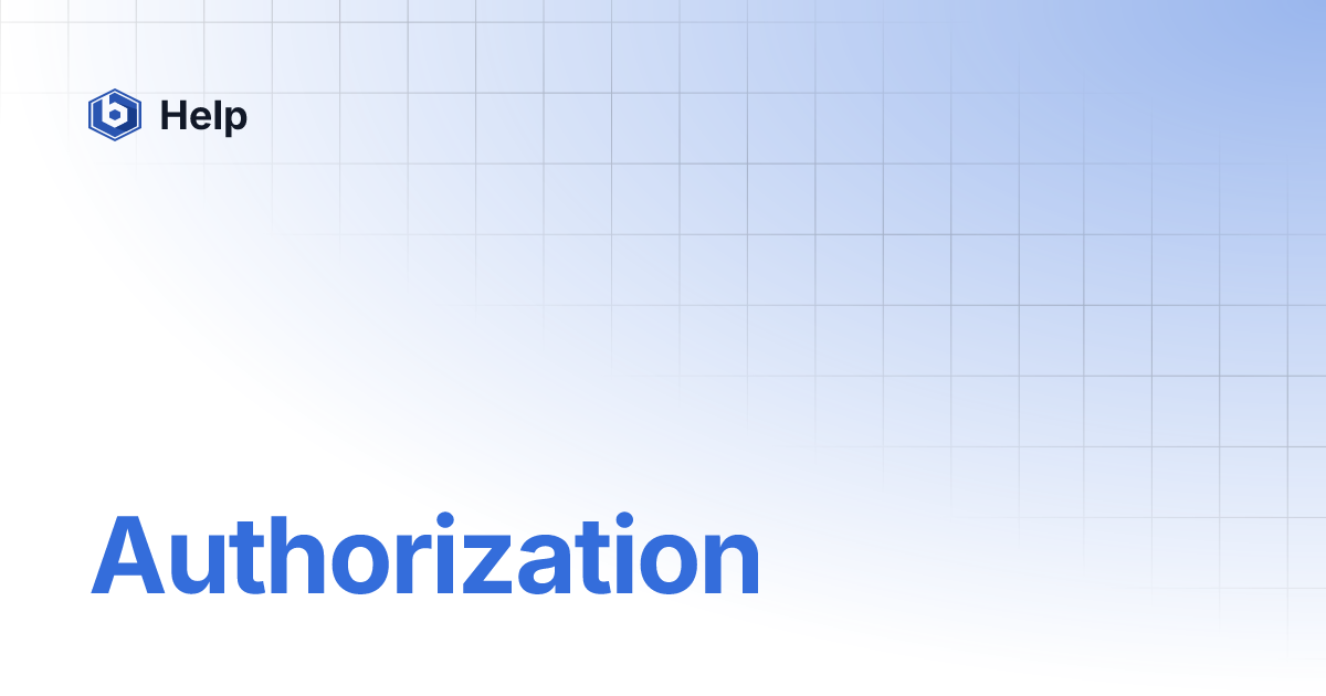 Authorization | Help